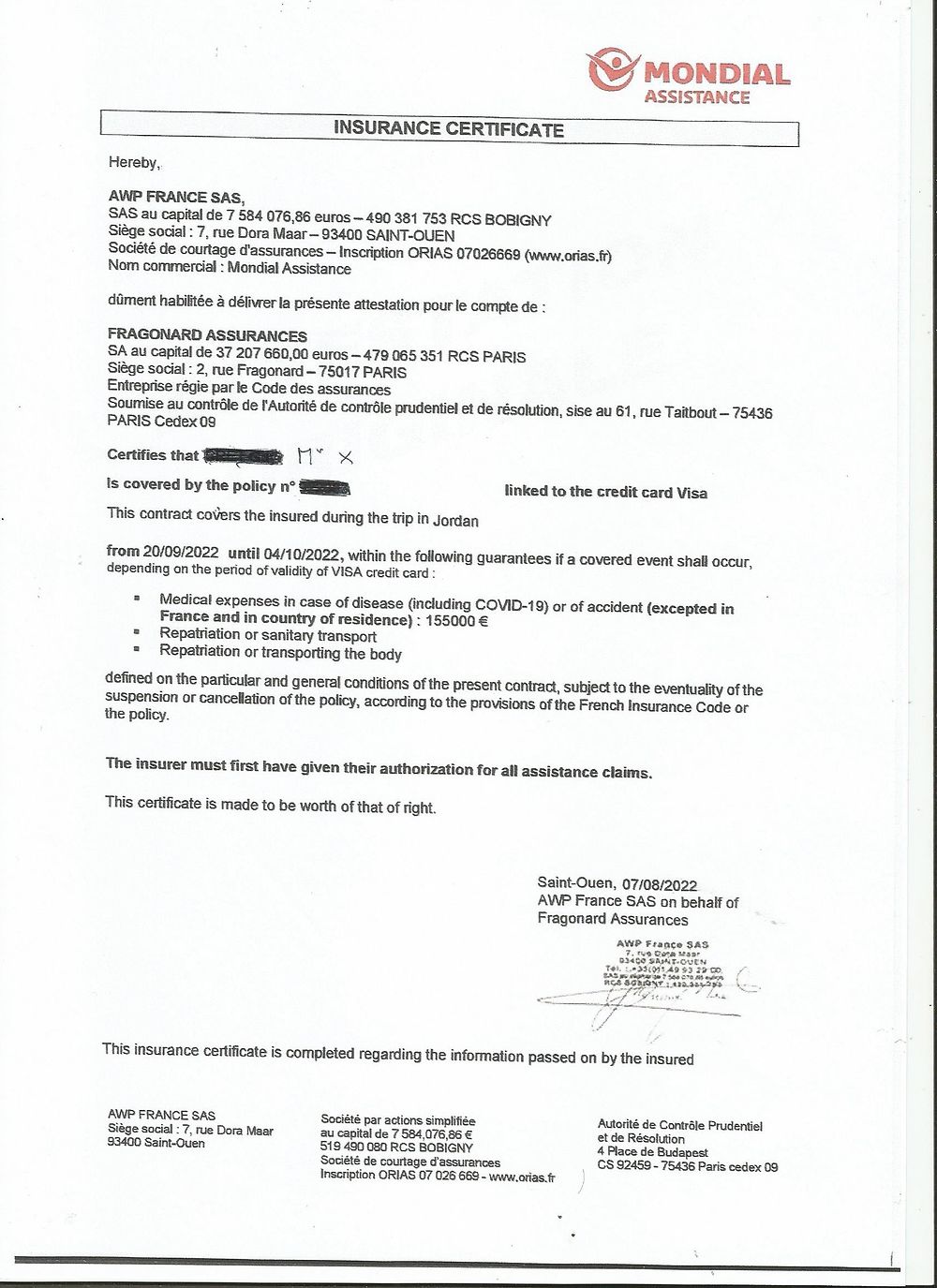 L'Essentiel sur l'Attestation d'Assurance Voyage avec Mondial Assistance